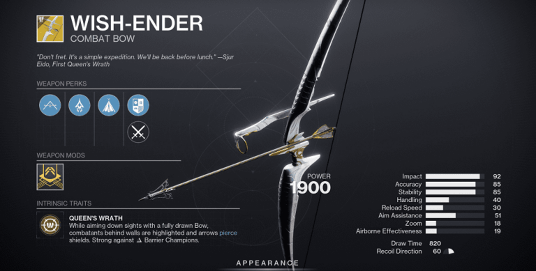 The Shattered Throne Loot Table (Exotic, Weapons, Armor Sets)