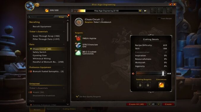 WoW TWW Engineering Leveling Guide (Fast 1-100 Skill Up)