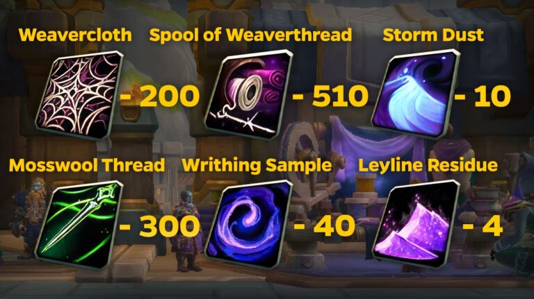 WoW TWW Tailoring Leveling Guide (Fast 1-100 Skill Upgrade)