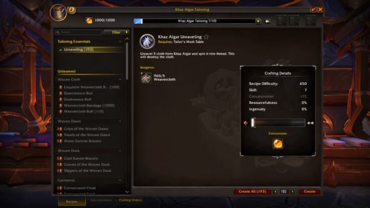 WoW TWW Tailoring Leveling Guide (Fast 1-100 Skill Upgrade)