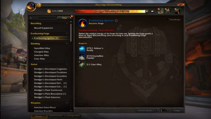 WoW TWW Blacksmithing Leveling Guide (1-100 Skill Upgrade)