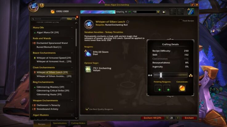 WoW TWW Enchanting Leveling Guide (Fast 1-100 Skill Up)