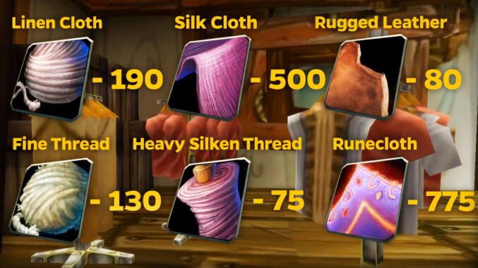 Wow Classic Tailoring Guide 1 300 Leveling Tips Cloth Bags