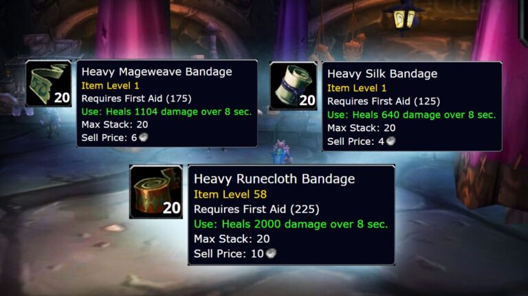 WoW Classic First Aid Guide (1-300 Leveling, Tips, Recipes)