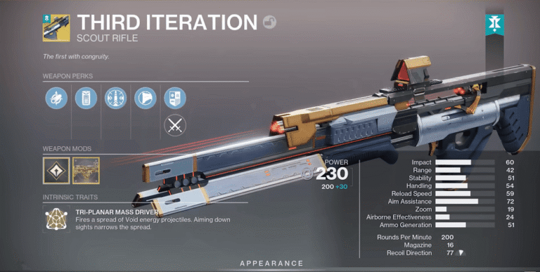 Destiny 2 Third Iteration Guide (Perks, How to Get, Tier List)